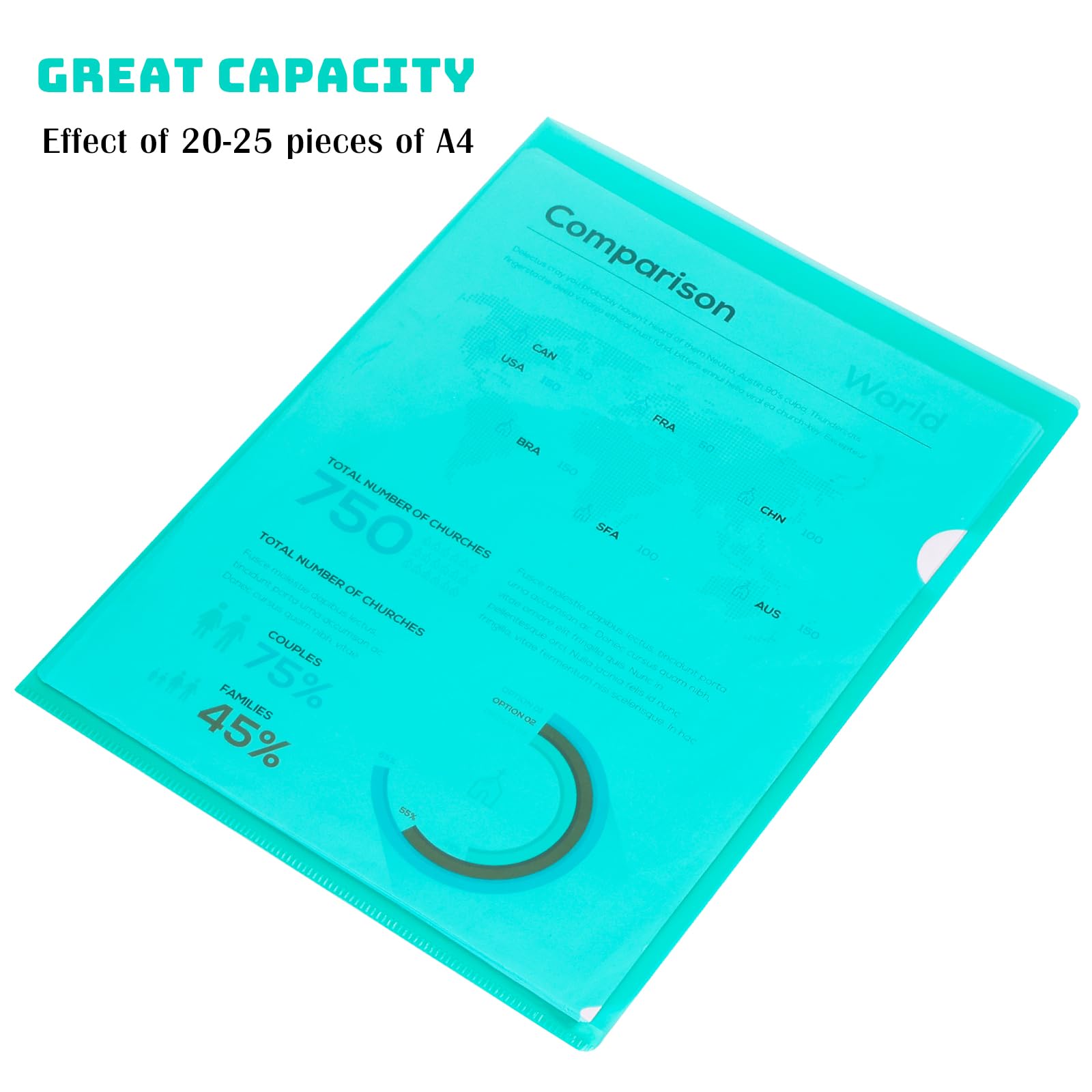 Snapklik.com : 24 Pack Plastic File Folder, Clear Document Folders ...
