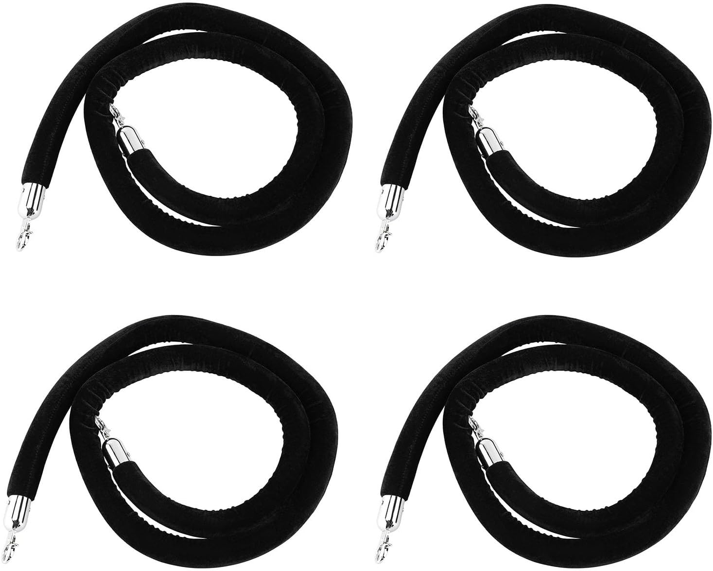 Amazon.com: Black Luxurious Velvet Crowd Control Barriers Queue Line ...