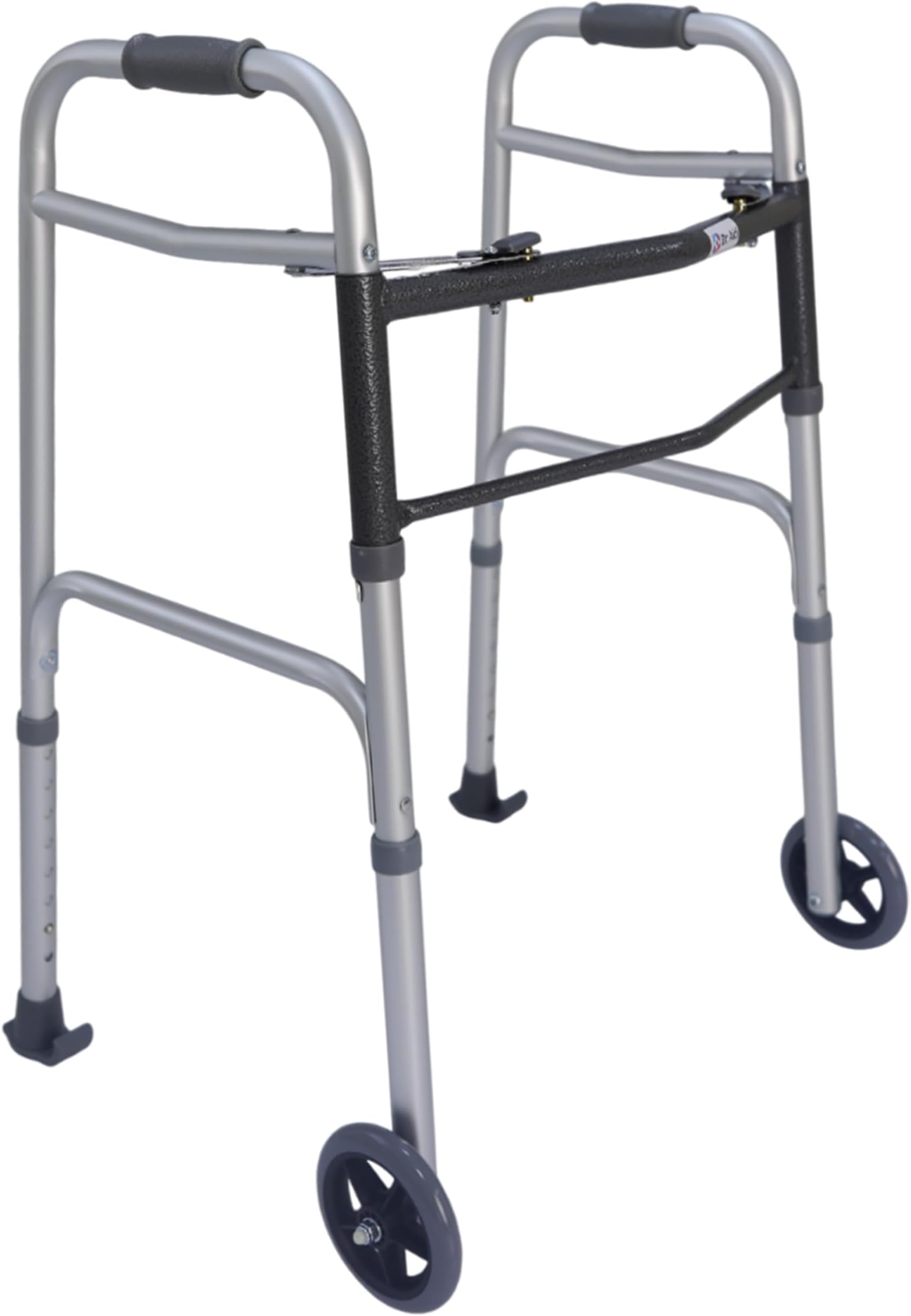 Amazon.com: Dr. Aid Premium 2 Button Folding Walker with Wheels ...