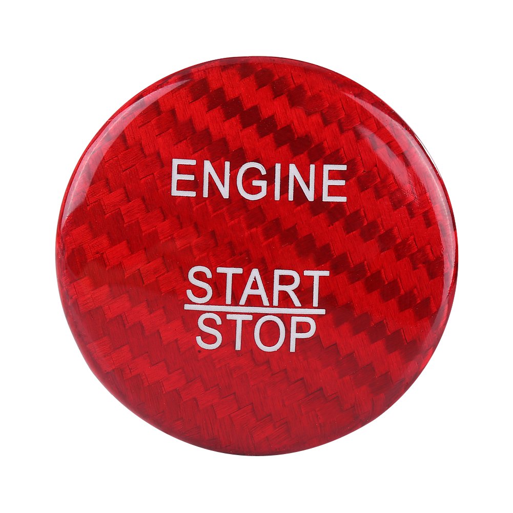 Amazon.com: Qiilu Carbon Fiber Engine Start Stop Button Cover Keyless ...