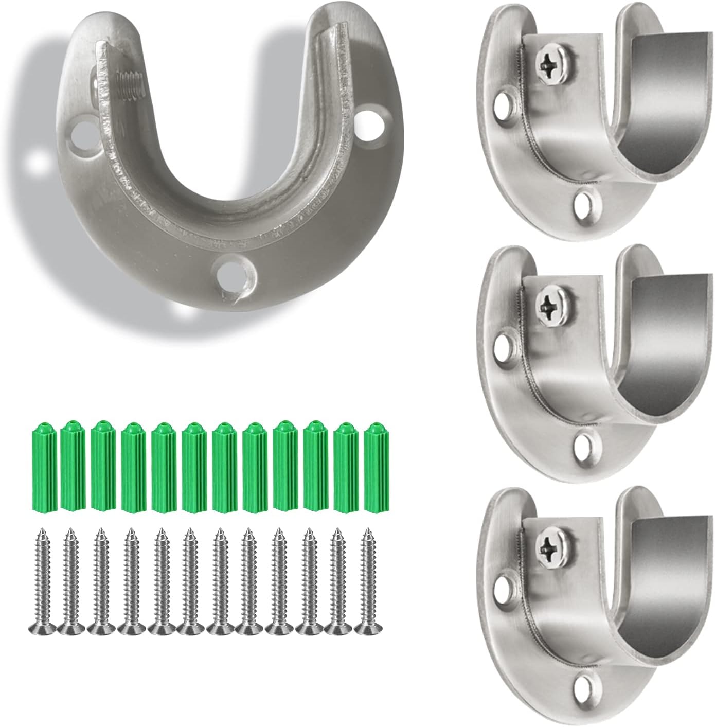 Amazon.com: Ferraycle Closet Pole Sockets Stainless Steel Closet Pole ...