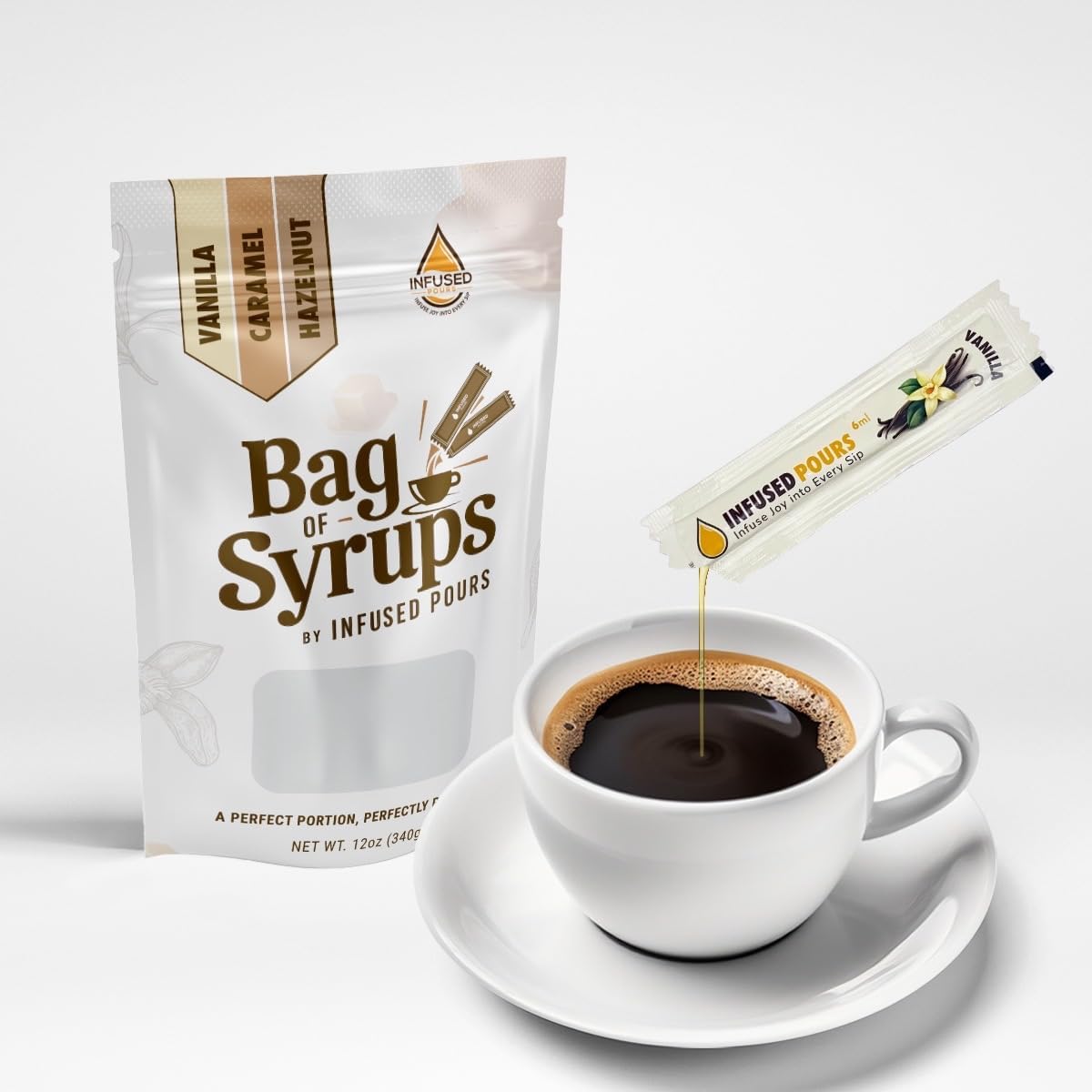 Amazon.com: Single Serving Syrup Packets, Variety Pack, for Coffee and ...