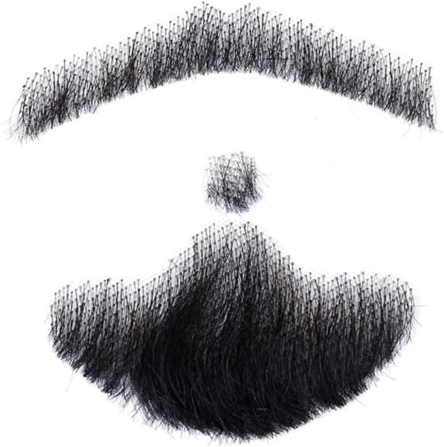NIDONE Real Hair Moustache Beard,Fake Men Beard Real Hair Moustache ...