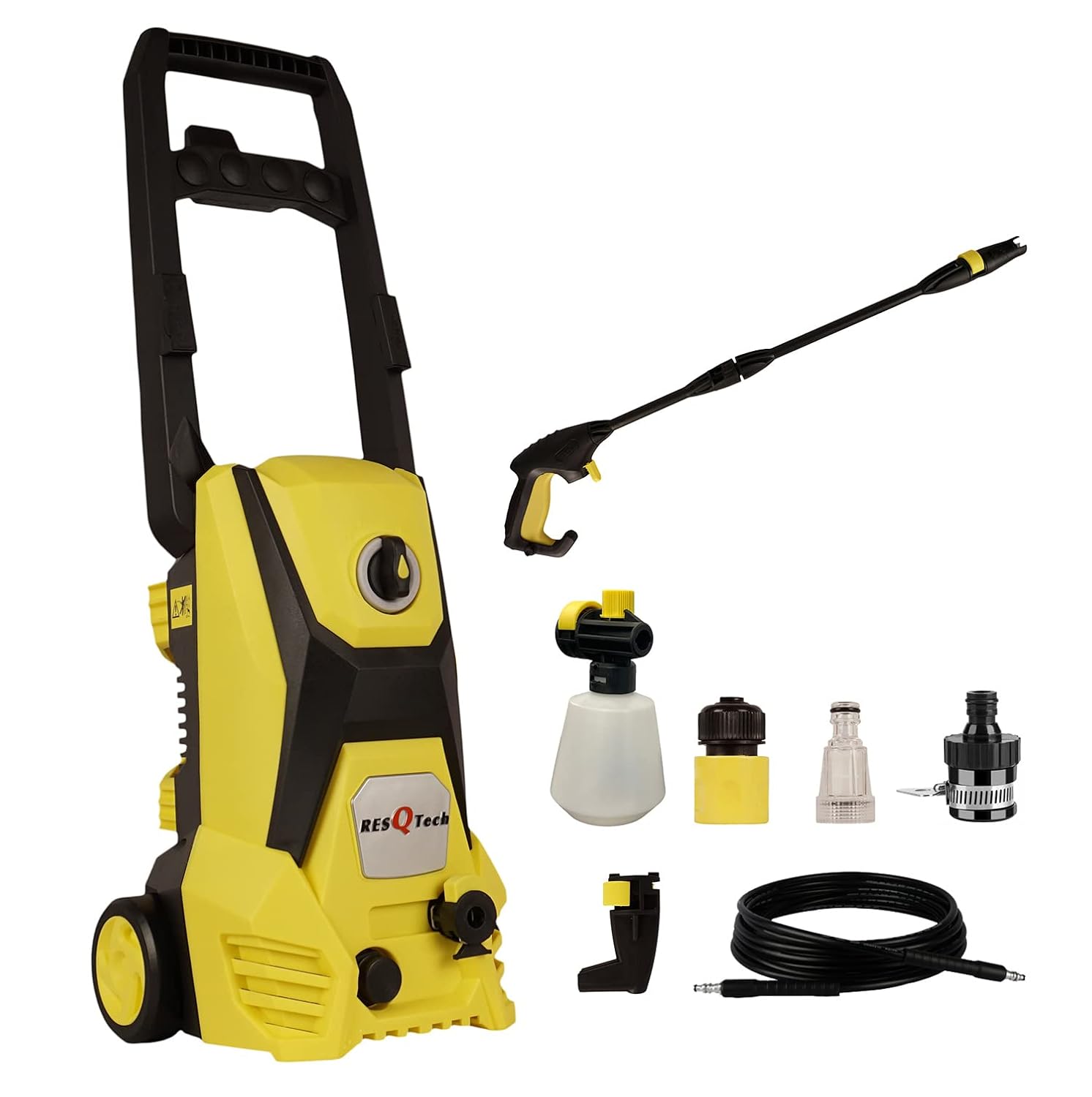 ResQTech PW-125 1500 Watt 125 Bar High Pressure Washer with 90 Degree ...