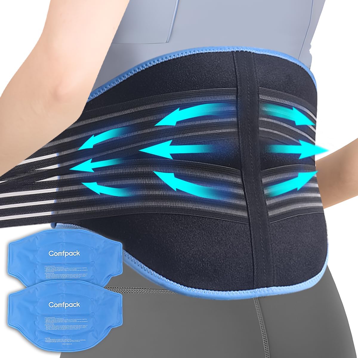 Amazon.com: Comfpack Ice Pack for Lower Back Pain Relief with ...