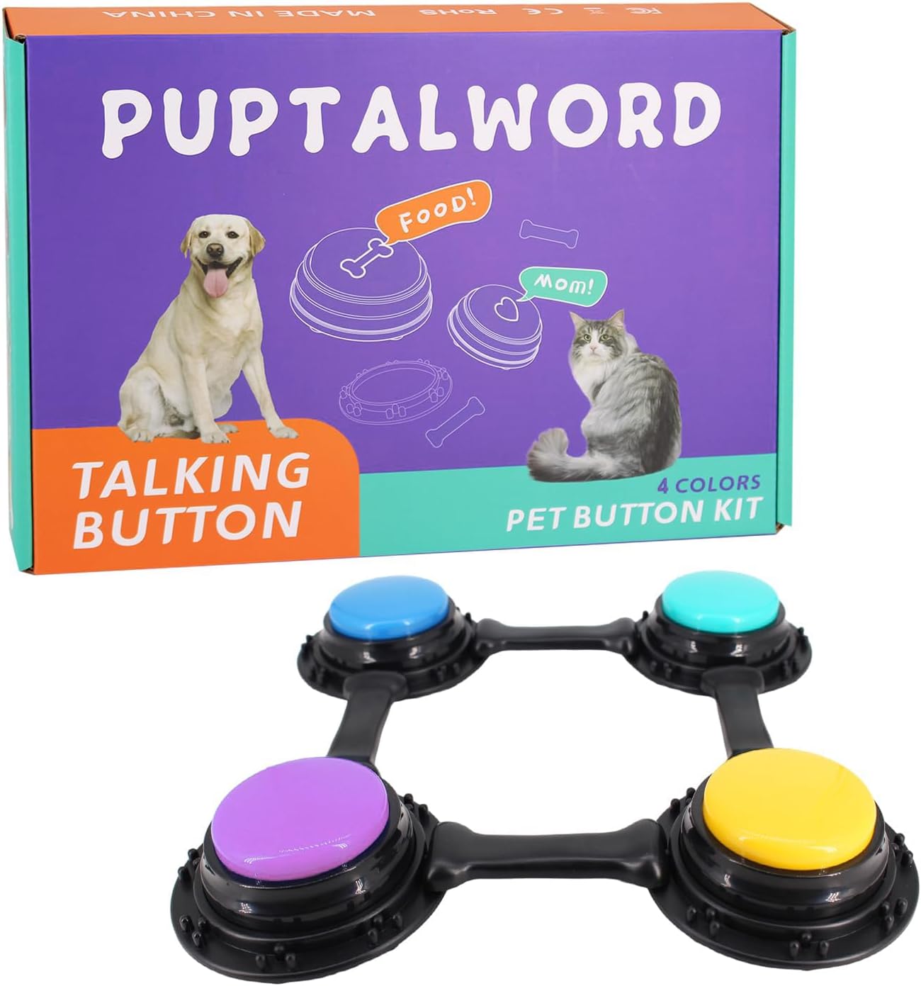Amazon.com : PUPTALWORD Pet Talking Starter Set with Stickers-4 Piece ...