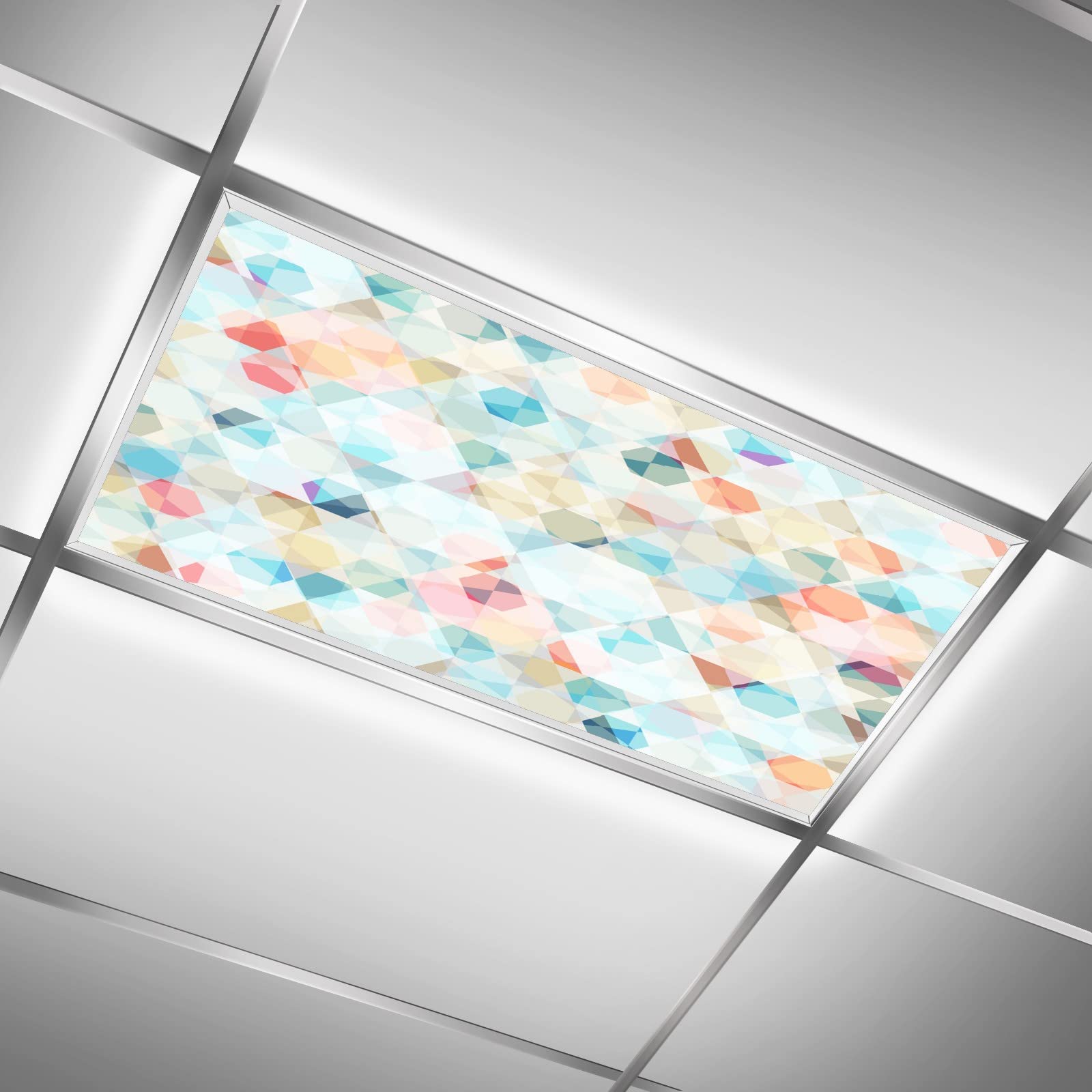 Ceiling Fluorescent Light Covers for Classroom Office Vintage Stained ...