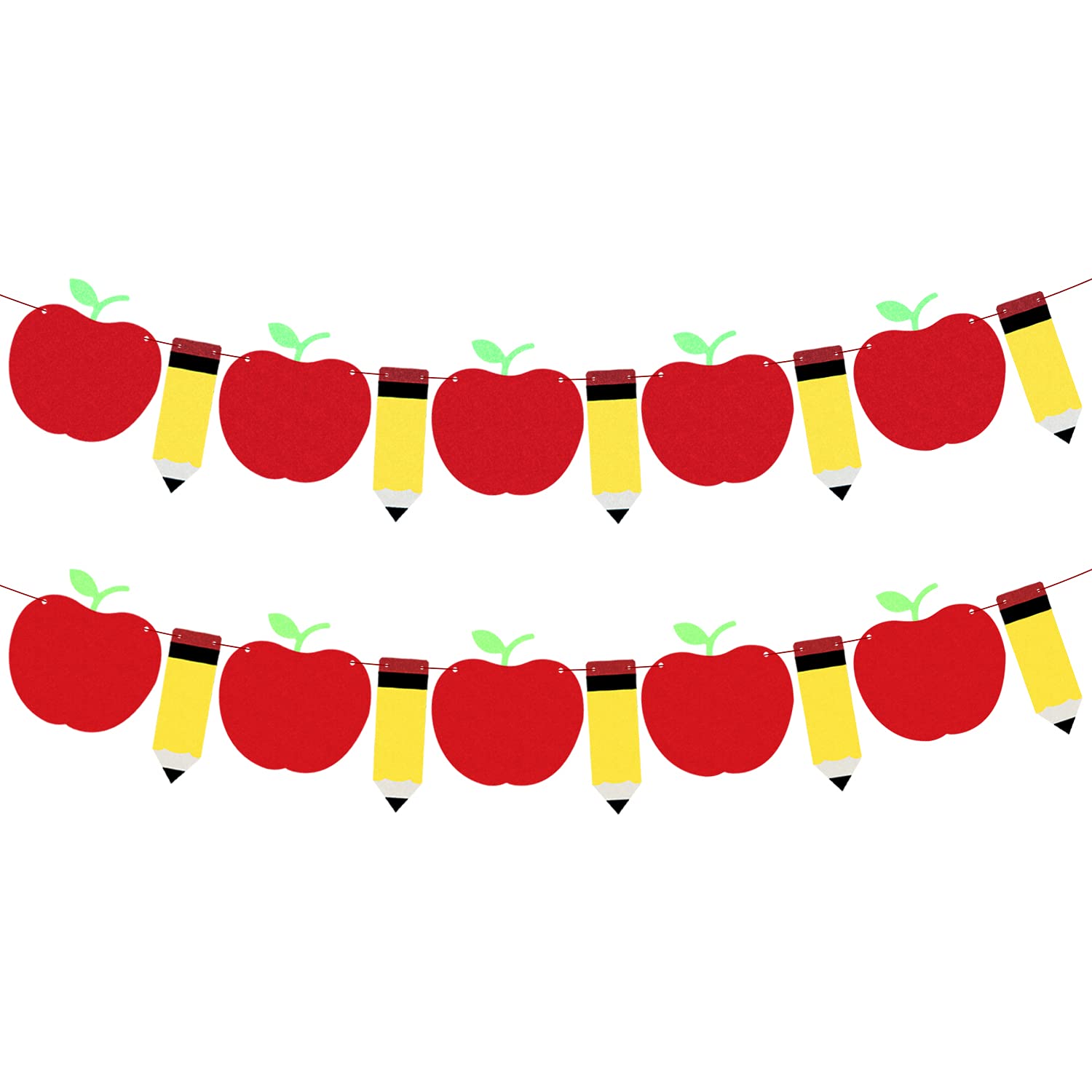 Buy Large Felt Back To School Garland - 10 Feet, No DIY | 2 String ...
