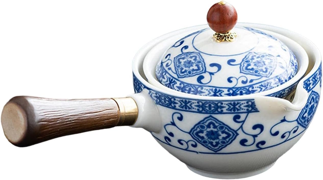 Amazon.com: Colcolo Ceramic Teapot, Tea Dispenser,Handheld Porcelain 360 Degree Rotation,Side ...