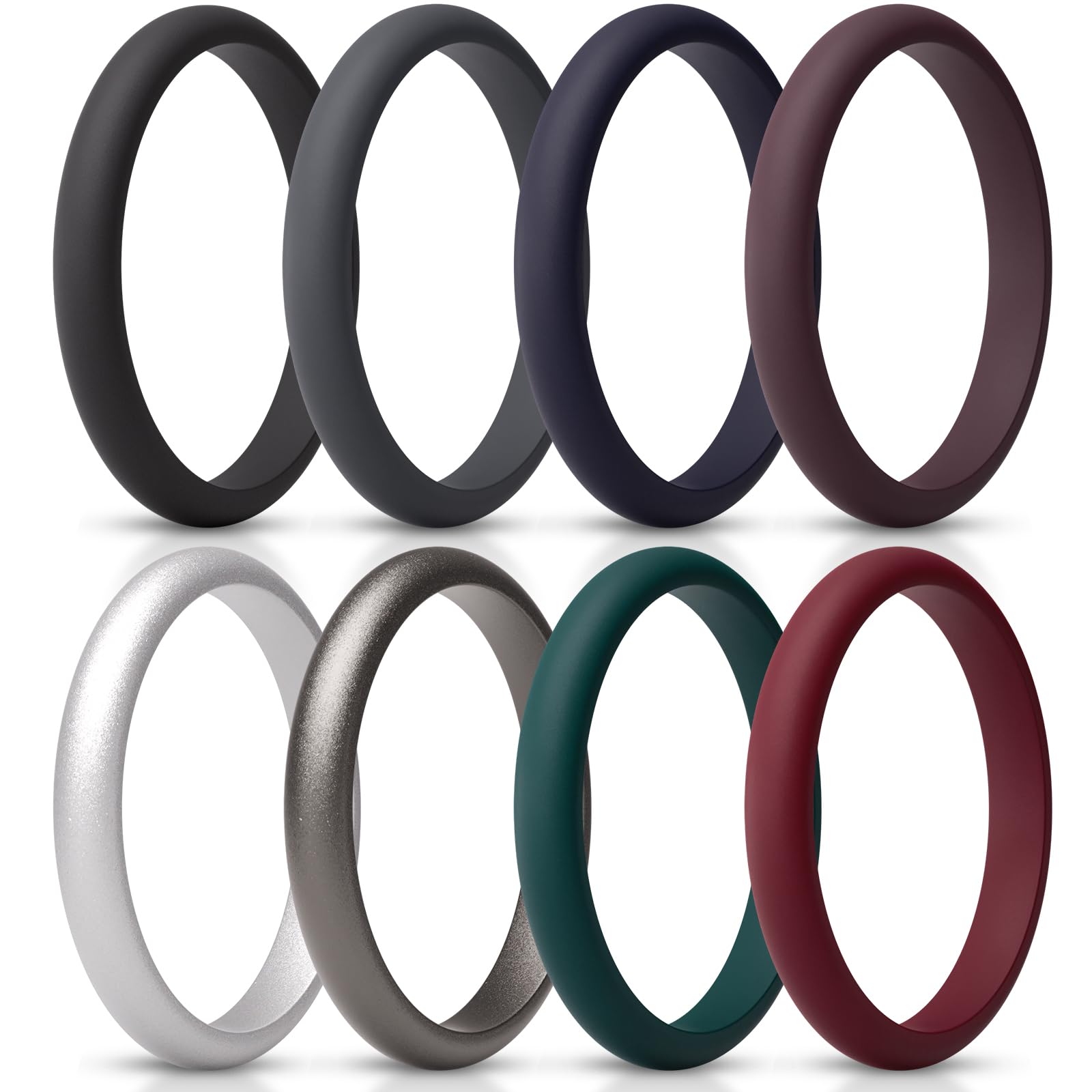 Snapklik.com : ThunderFit Womens Silicone Thin And Stackable Ring Enhancers