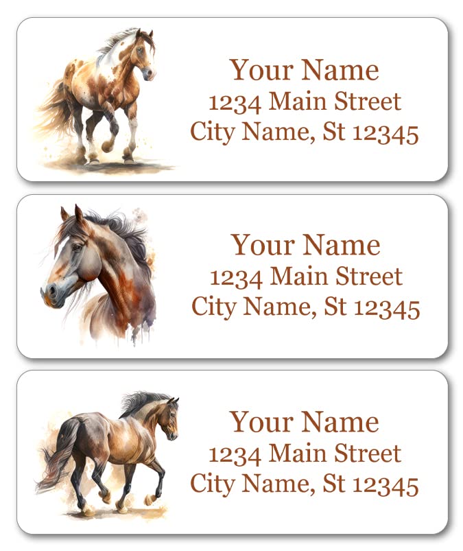 Amazon.com : Personalized Return Address Labels - Wild Horses Design ...