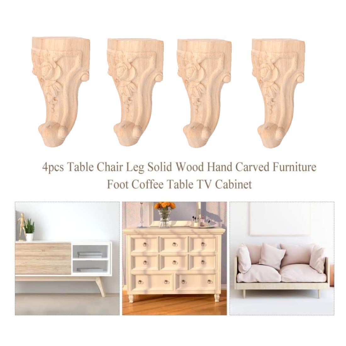 Hand Carved Furniture Legs Solid Beech Coffee Table Leg Barley Twist