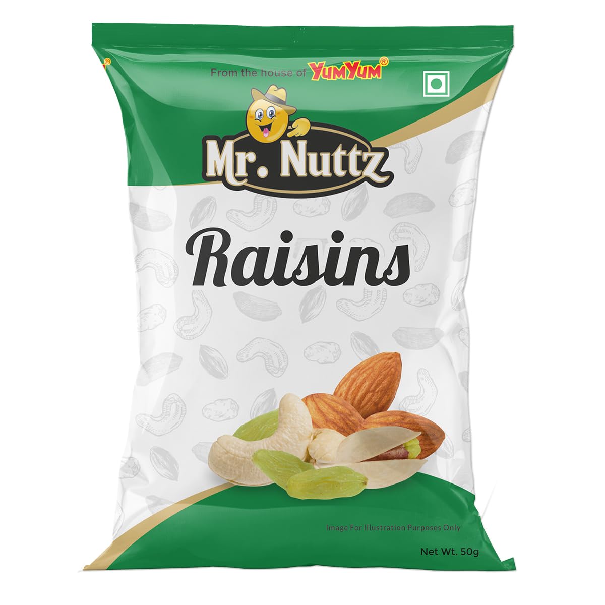Mr.Nuttz - Plain Seedless Green Raisin (Kishmish) Dried Grapes 50 grams ...