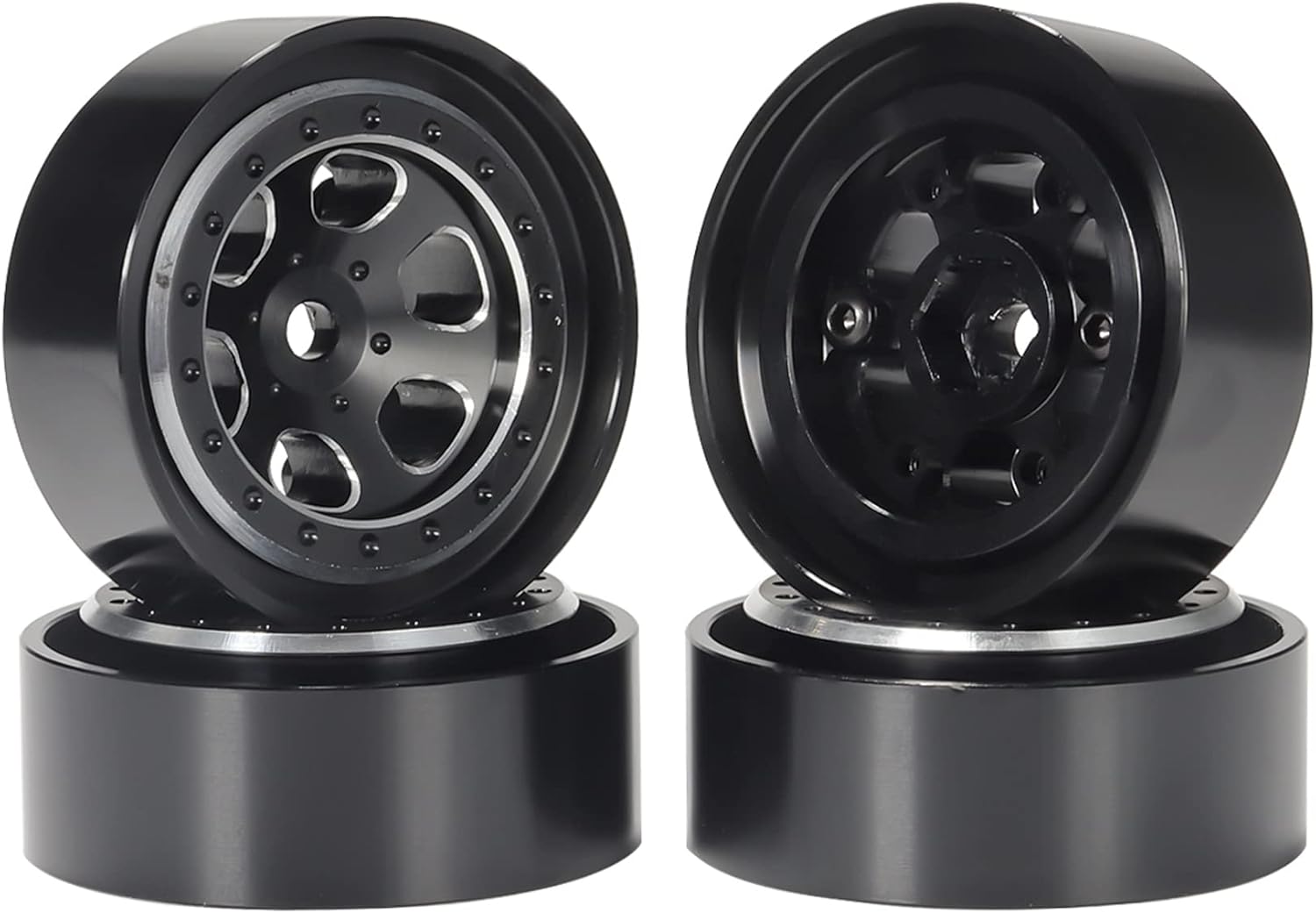 Amazon.com: 4Pcs Aluminum Alloy 7mm Hex Hub 1.3 Beadlock Wheels Rims ...