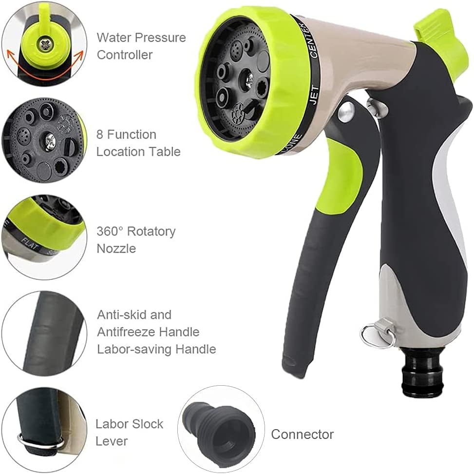 Garden Hose Spray Gun Hose Spray Gun, 8 Adjustable Patterns High ...