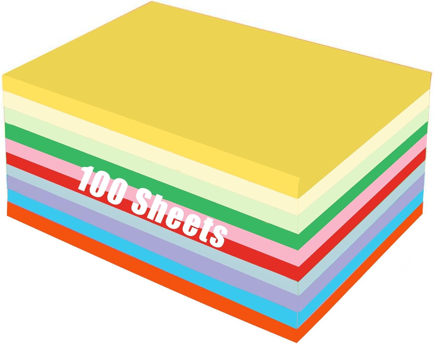 Coloured Paper A4 Origami Printer Copy Multipurpose Printing Paper (10 colors-100 Sheets ...