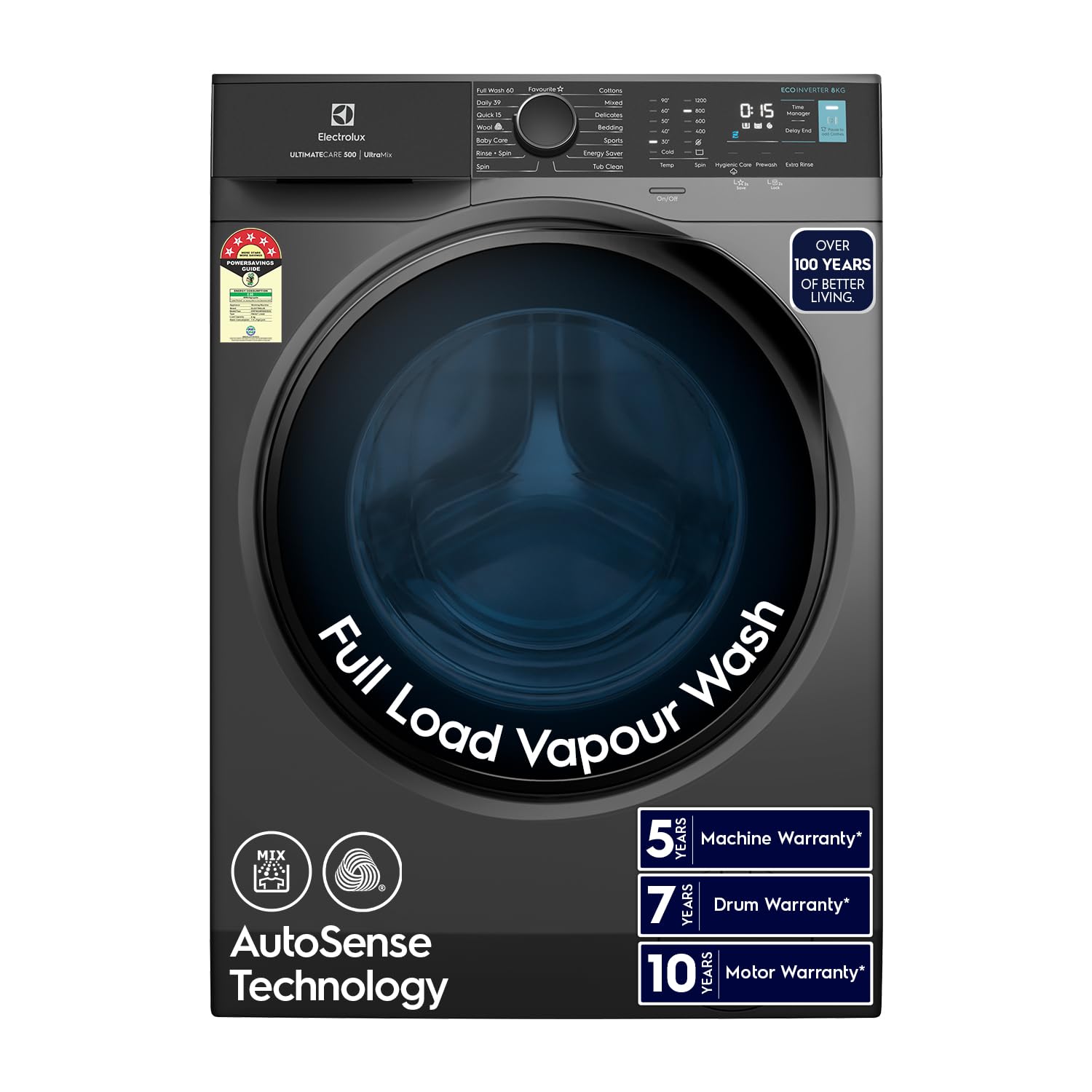 Electrolux 8kg 5 Star Fully Automatic Front Load Washing Machine with ...