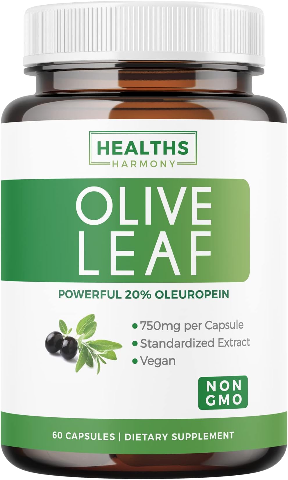 Amazon.com: Olive Leaf Extract (Non-GMO) Super Strength: 20% Oleuropein ...
