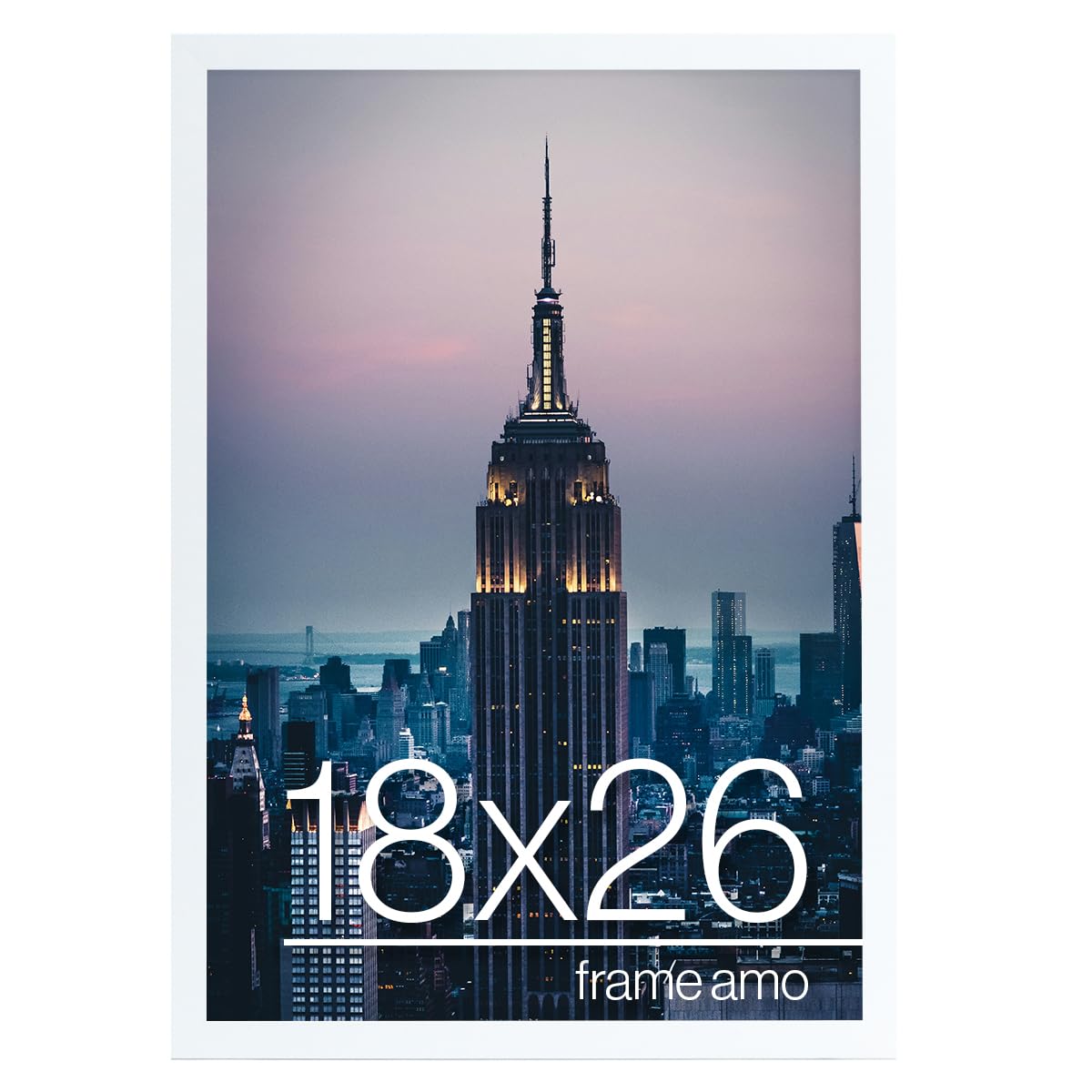 Amazon.com - Frame Amo White 18x26 Picture or Poster Frame, 1 inch Wide ...