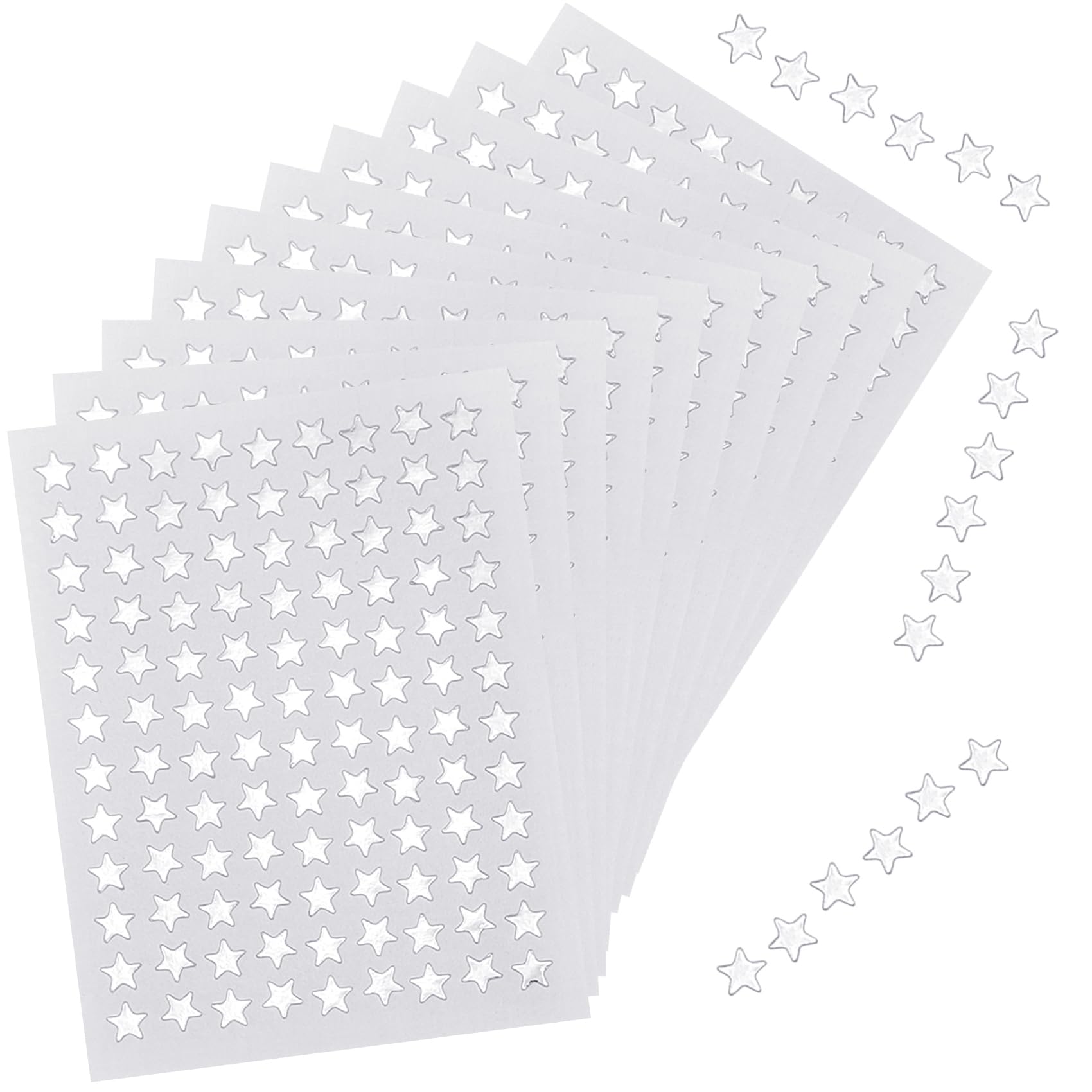 Amazon.com : 1080 Pack 10 Sheets Tiny Silver Star Stickers, 0.3 ...