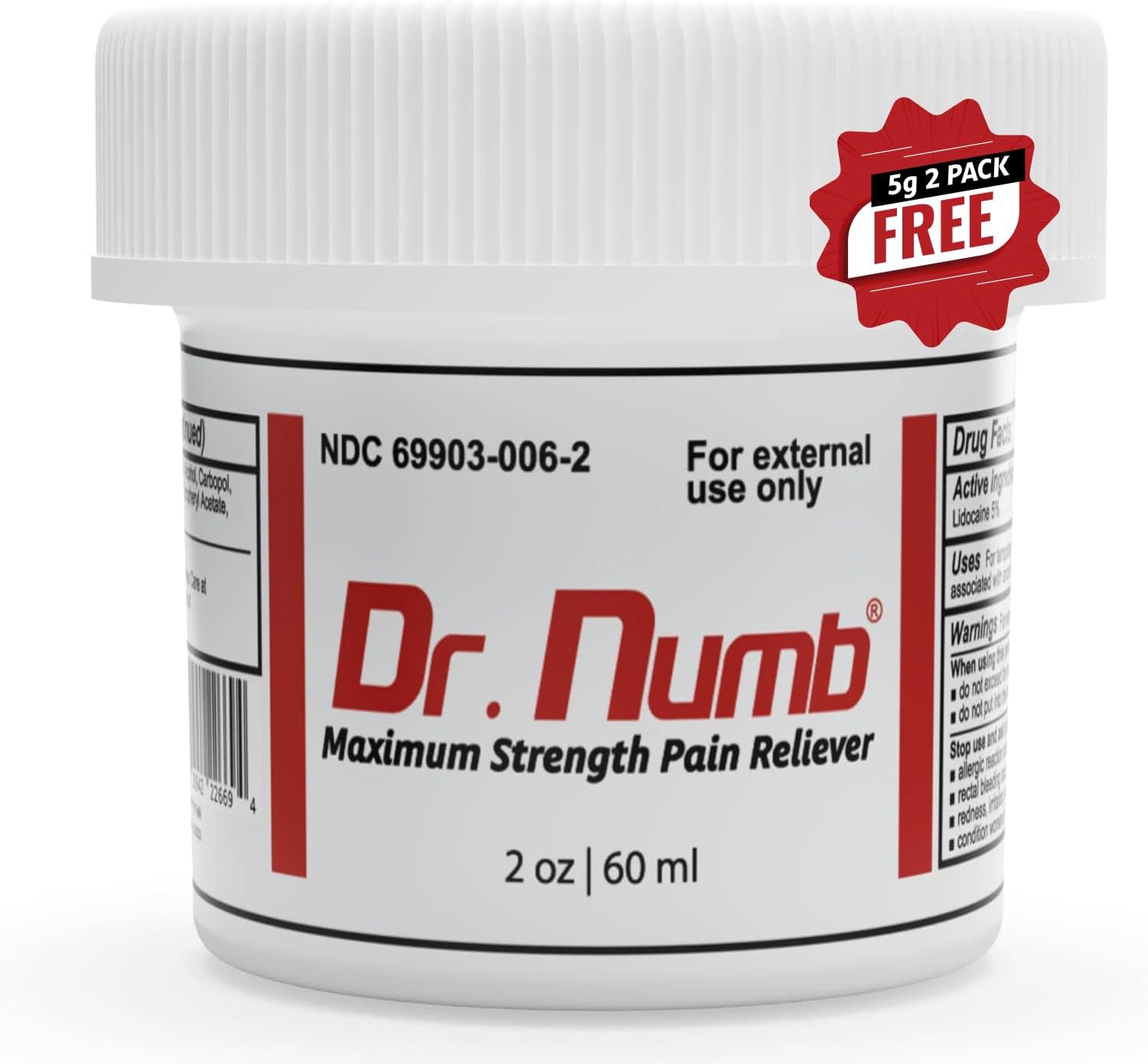 Amazon.com: Dr. Numb Tattoo Numbing Cream - 5% Lidocaine Topical ...