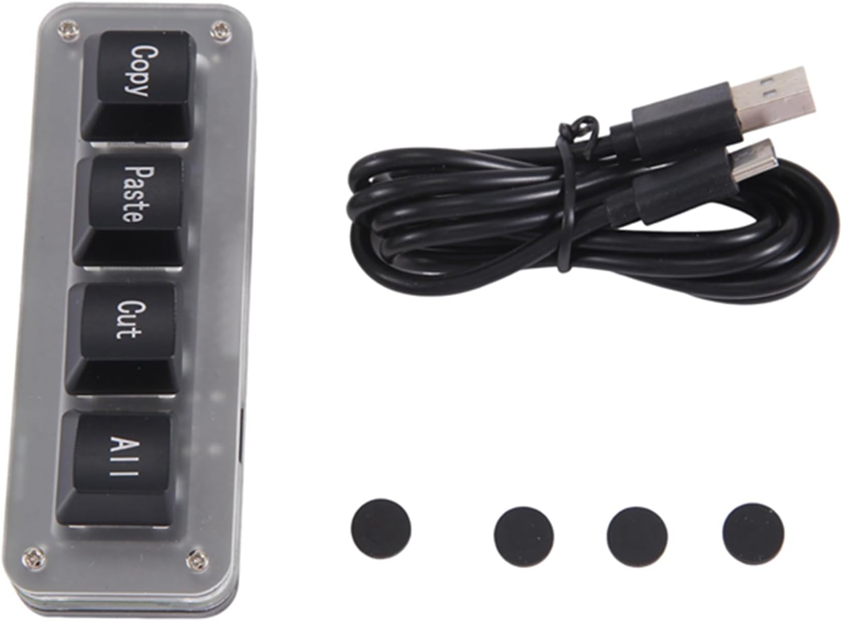 Qezodsx Mini 4-Key Select Copy Paste Cut All Macro Pad Shortcut One ...