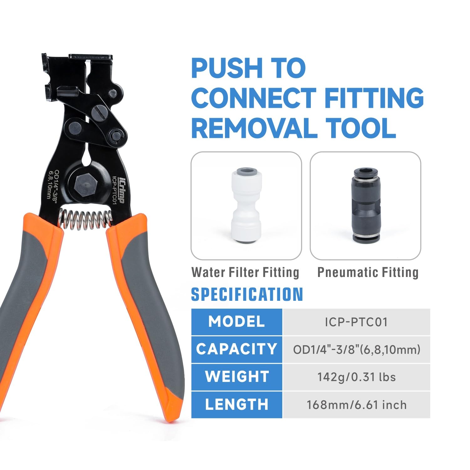 Snapklik.com : iCrimp Push To Connect Fitting Removal Tool For Disconnect 1/4-in To 3/8-in RO ...