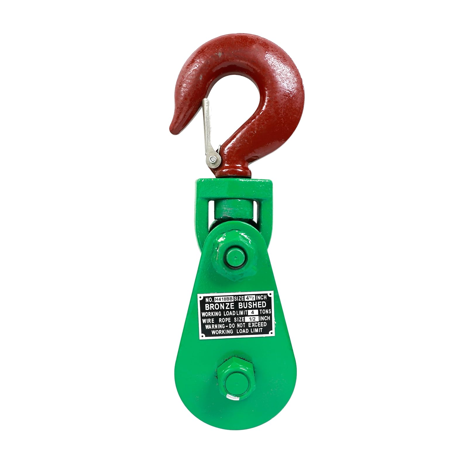 Snapklik.com : Snatch Block w/Hook 4 Ton 4-1/2" Sheave 1/2 Inch Wire ...