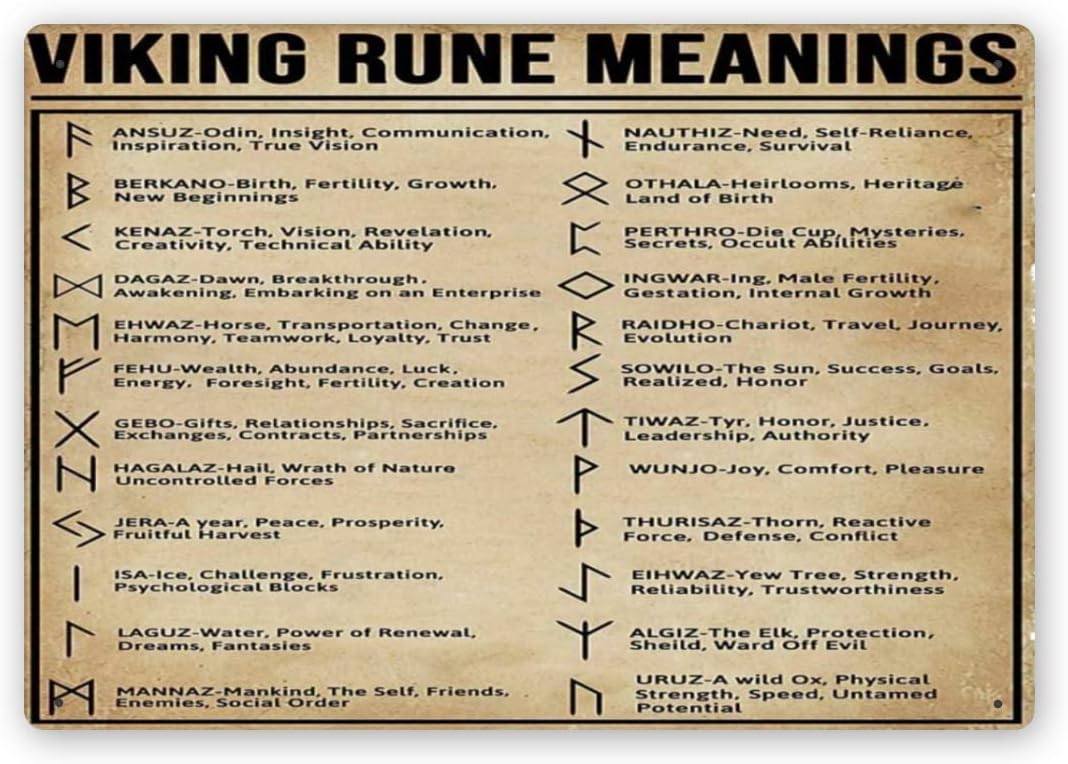 Amazon.com : YUTTZ Vintage Metal The Viking Alphabet Tin Sign Decor ...