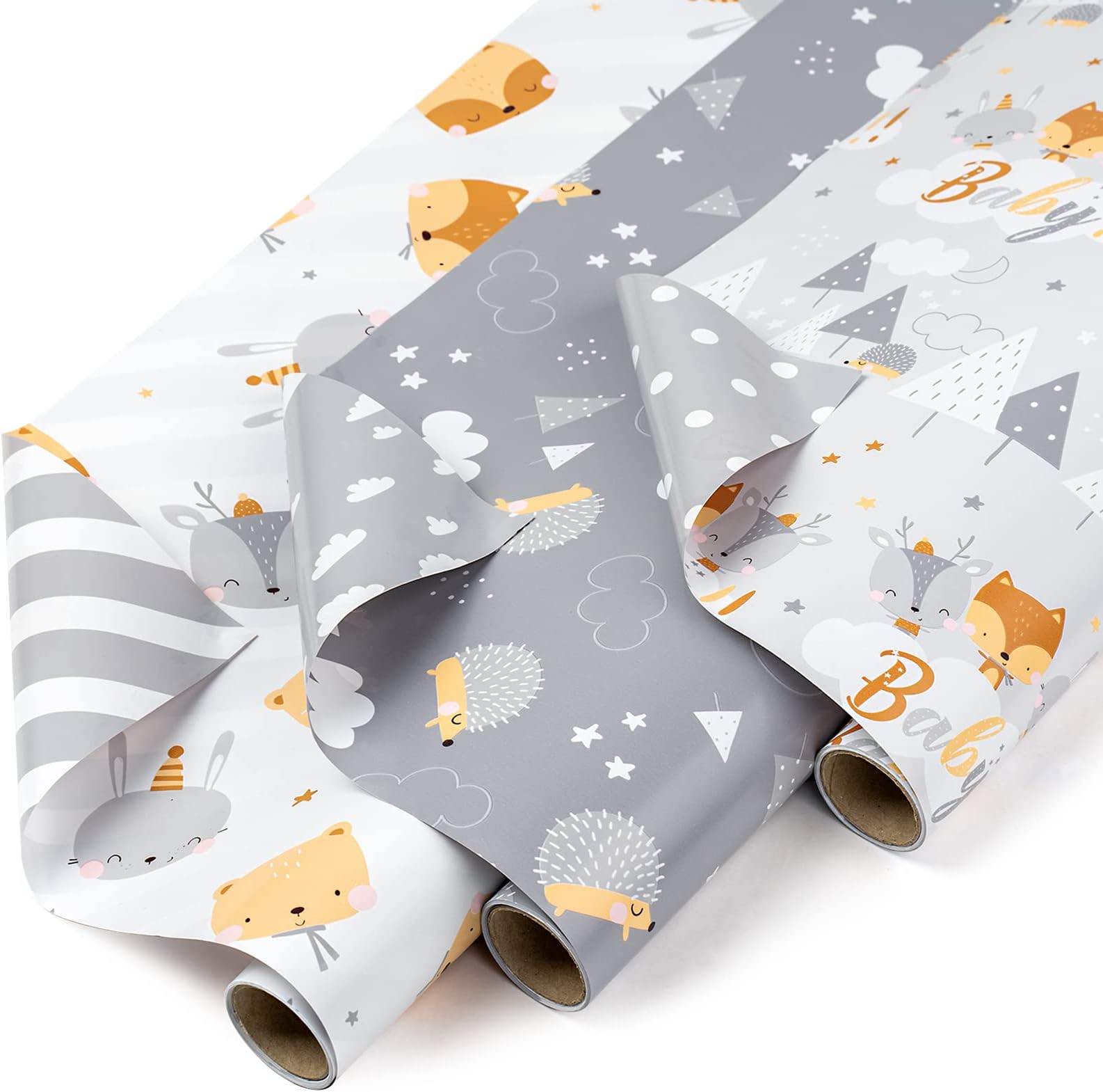 Amazon.com: Hallmark Reversible Wrapping Paper, Baby Love (Pack of 3 ...
