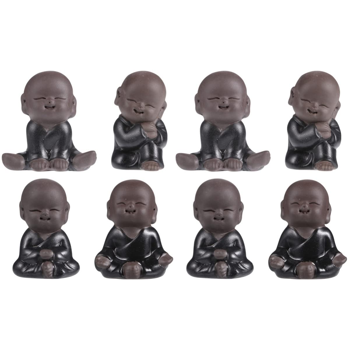 Adium 8 Pcs Lovely Mini Mini Monk Figurine Chinese Tea pet Figurine ...
