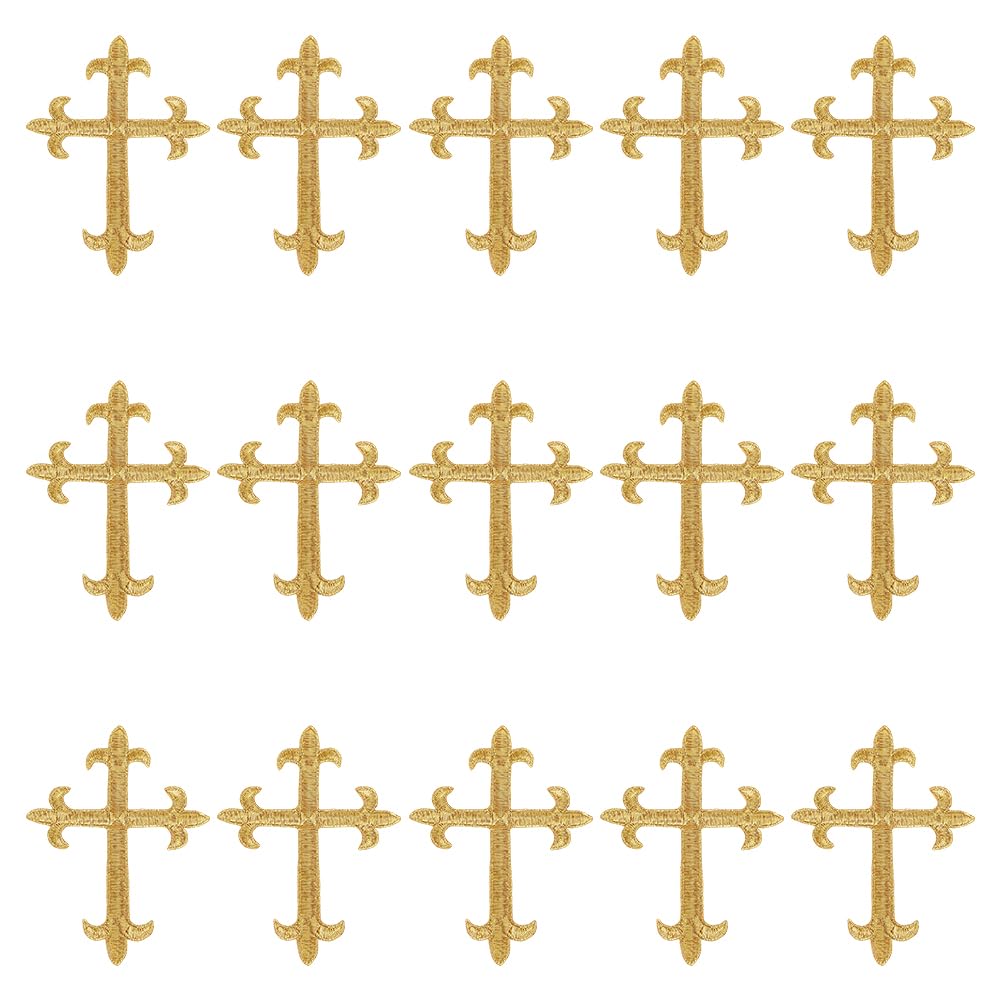 Amazon.com: HOBBIESAY 15Pcs Gold Cross Iron Patch Cross Repair Patches ...