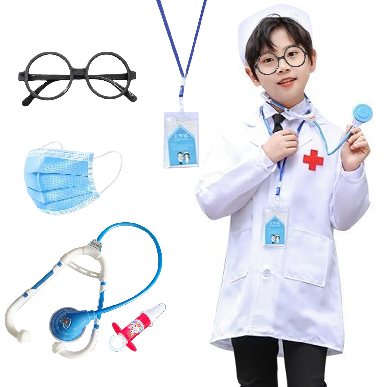 DKDDSSS Doctors Set for Kids, Doctor Costume Set, Doctor Playset with ...