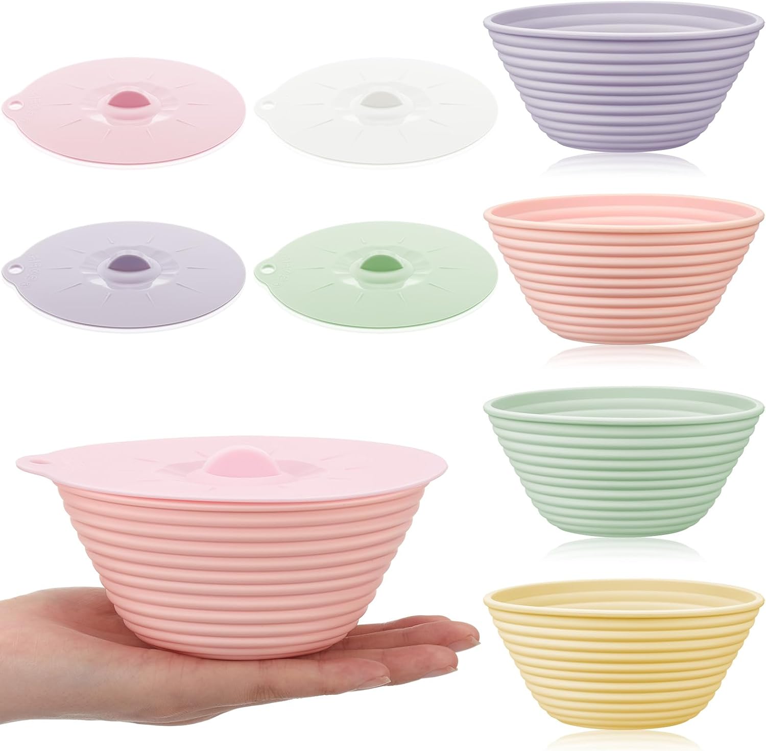 Amazon.com: Layhit 4 Pcs Mini Bread Proofing Baskets with Lids 5 Inch ...