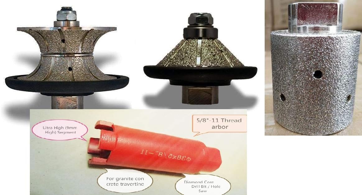 2" Full Bullnose 1 1/4" Bevel Bullnose Diamond E30 V50 Router Bit ...