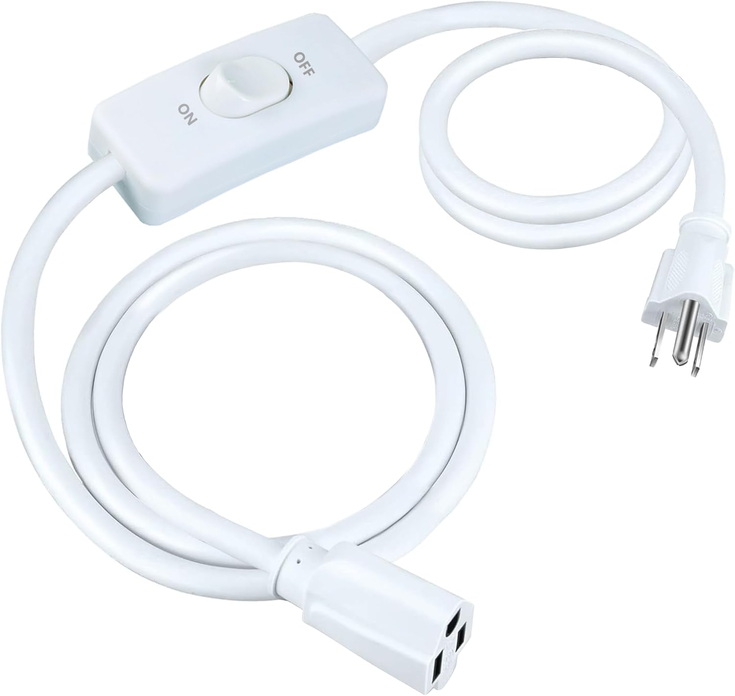 Amazon.com: Long Extension Cord with Switch On/Off 3 Prong Grounded ...
