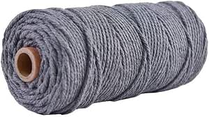 Fil tressé en coton, 3 mm x 100 mCordon en coton naturel pour suspendre ...