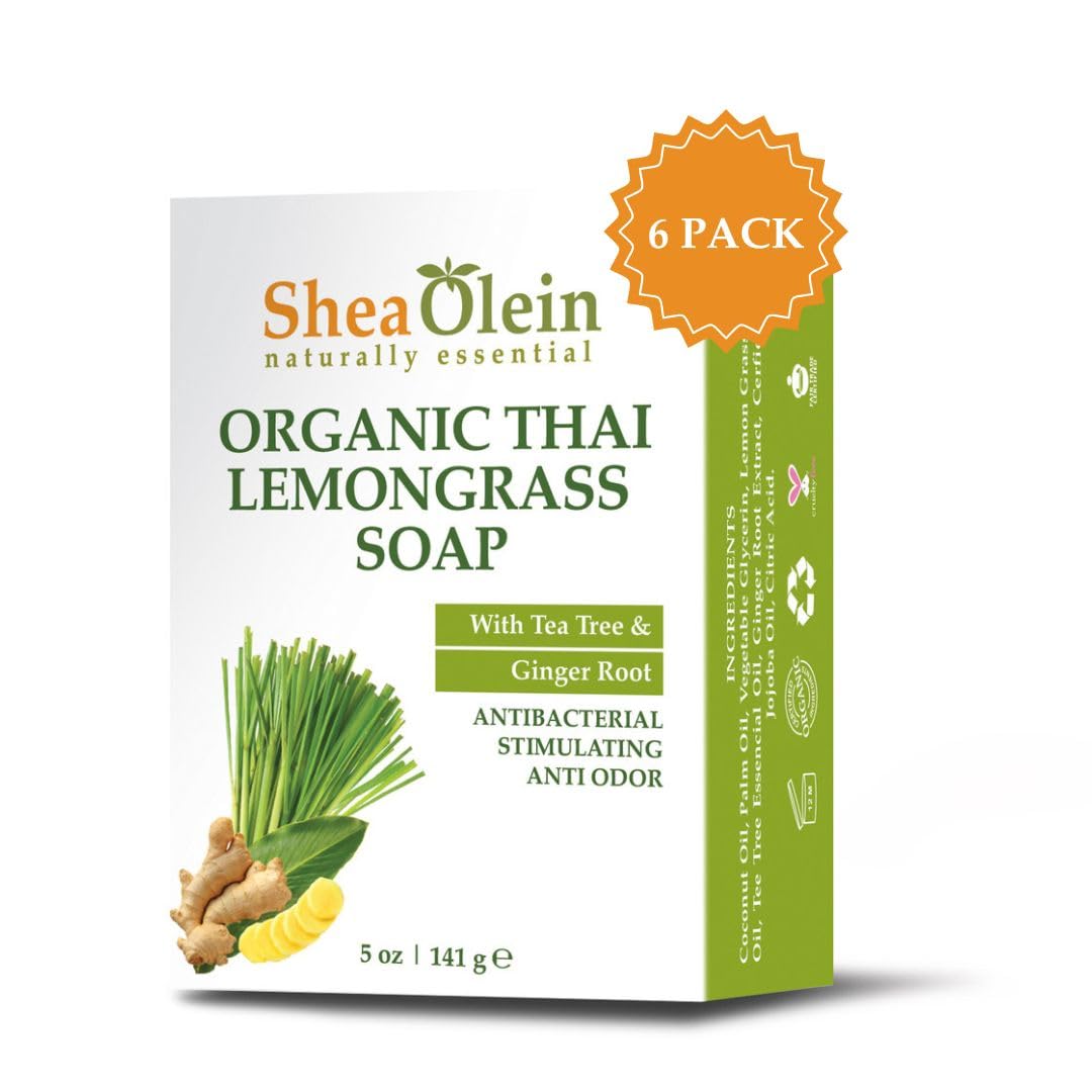 Amazon.com: Shea Olein Natural Bar Soap - Organic Thai Lemongrass Soap ...