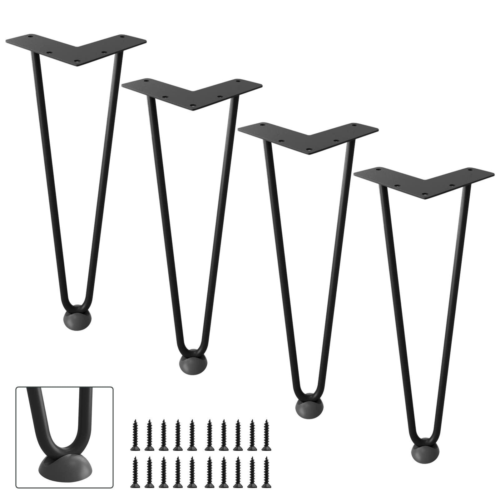 Snapklik.com : DonYoung Hairpin Legs 12", Coffee Table Legs, 4PCS Set ...