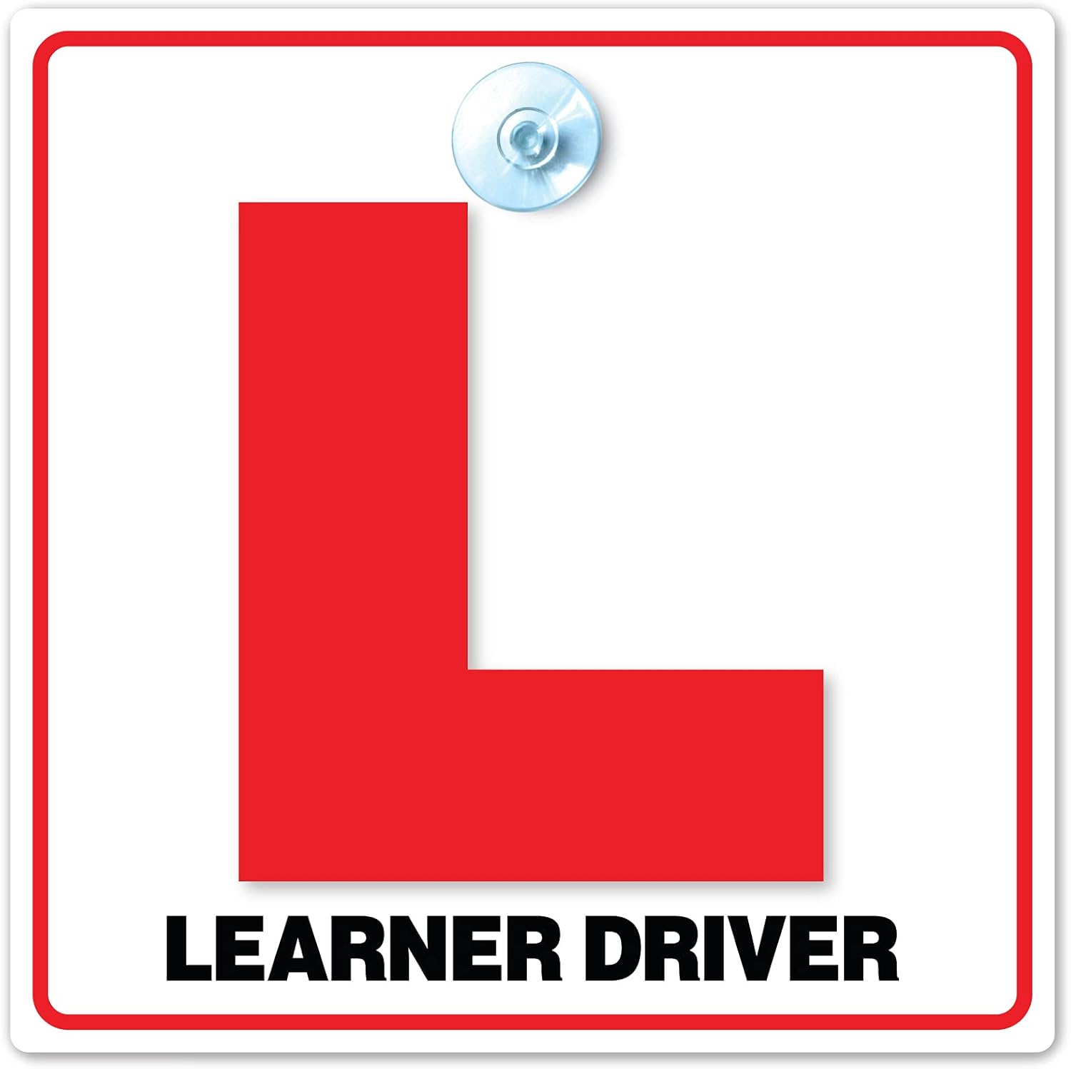 L Plate Car Sign Square With Learner Driver Text, New Driver Car Sign ...