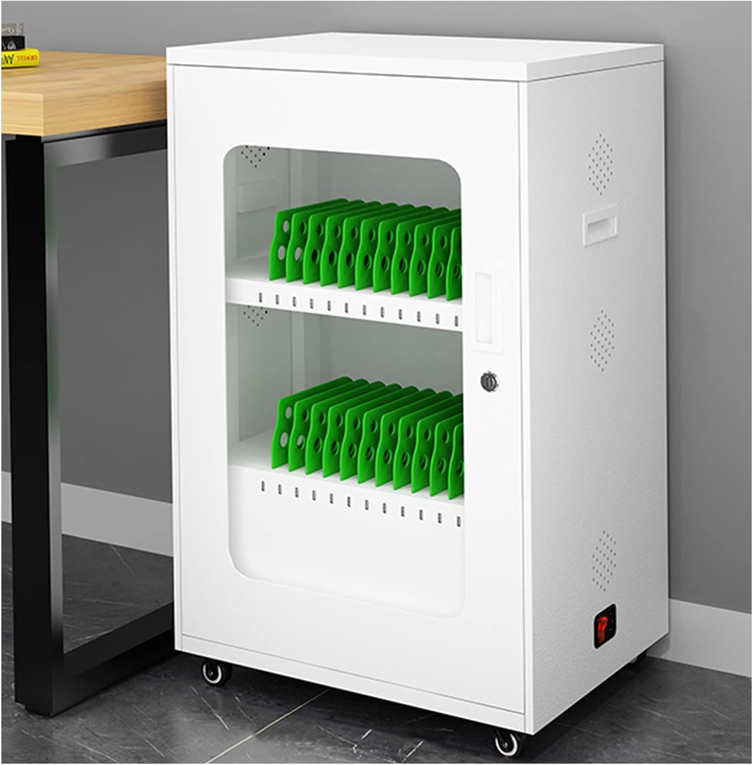 30-Bay Locking Laptop And Tablet Charging Station Cart, Computer ...