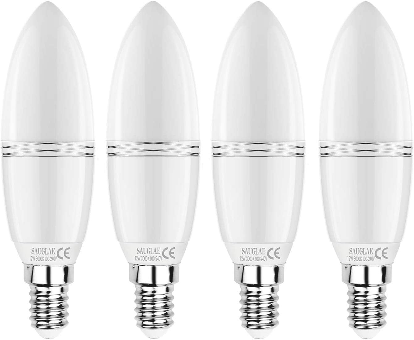 SAUGLAE E14 LED Candle Bulbs 12W, 100W Incandescent Bulbs Equivalent ...