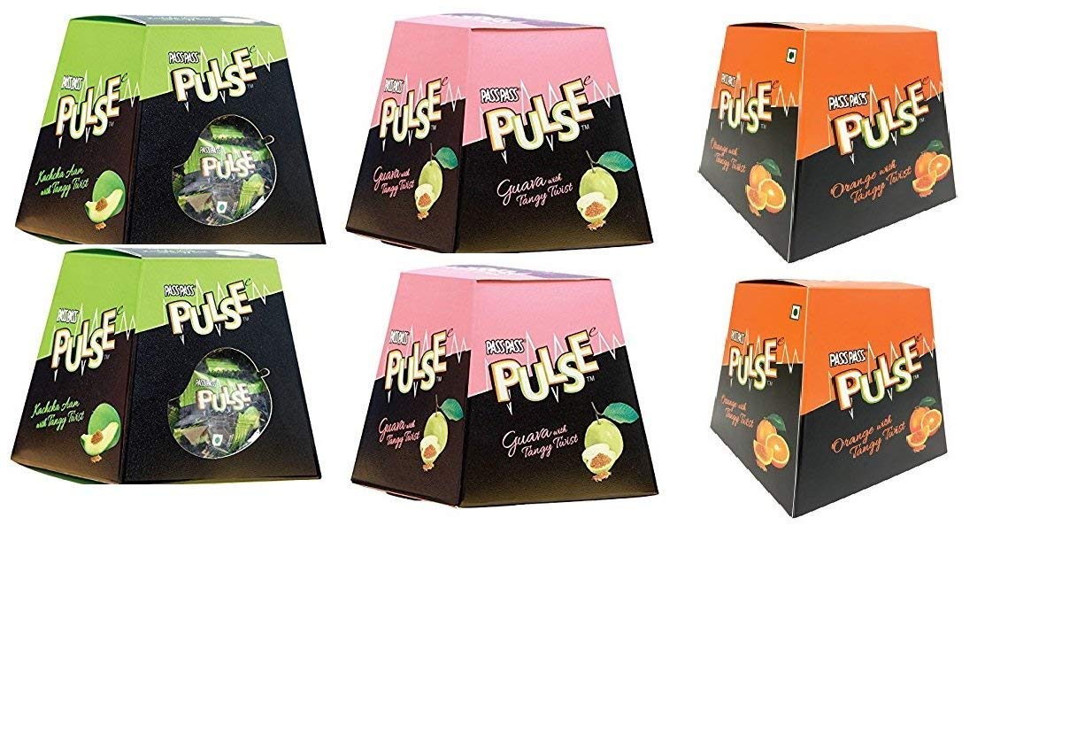 Buy Pass Pass Pulse Candy Pyramid Pack -2, Kachcha Aam, Orange -2 ...