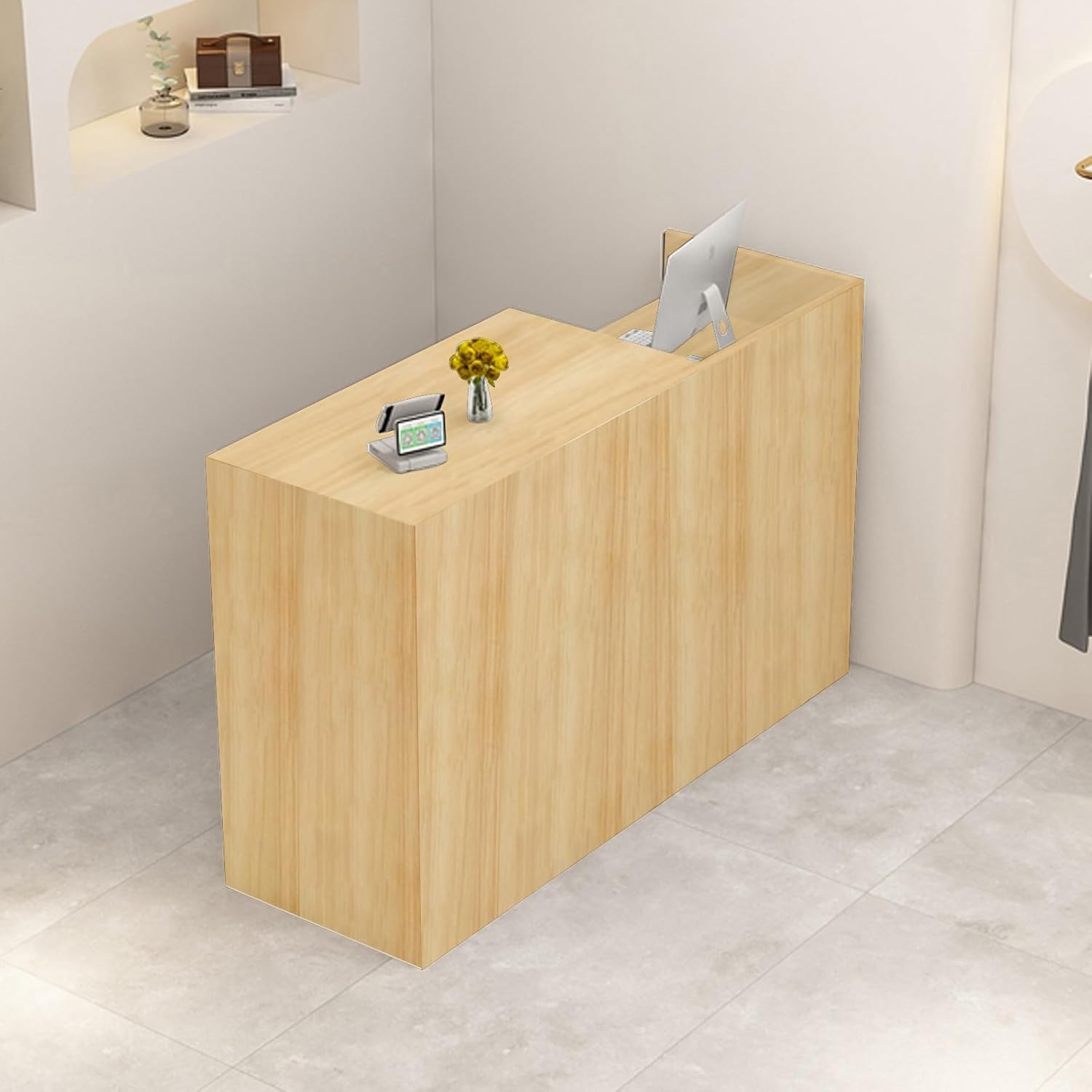 Amazon.com: Reception Desk with Counter, L 35.4-74.8'' , Modern Front ...