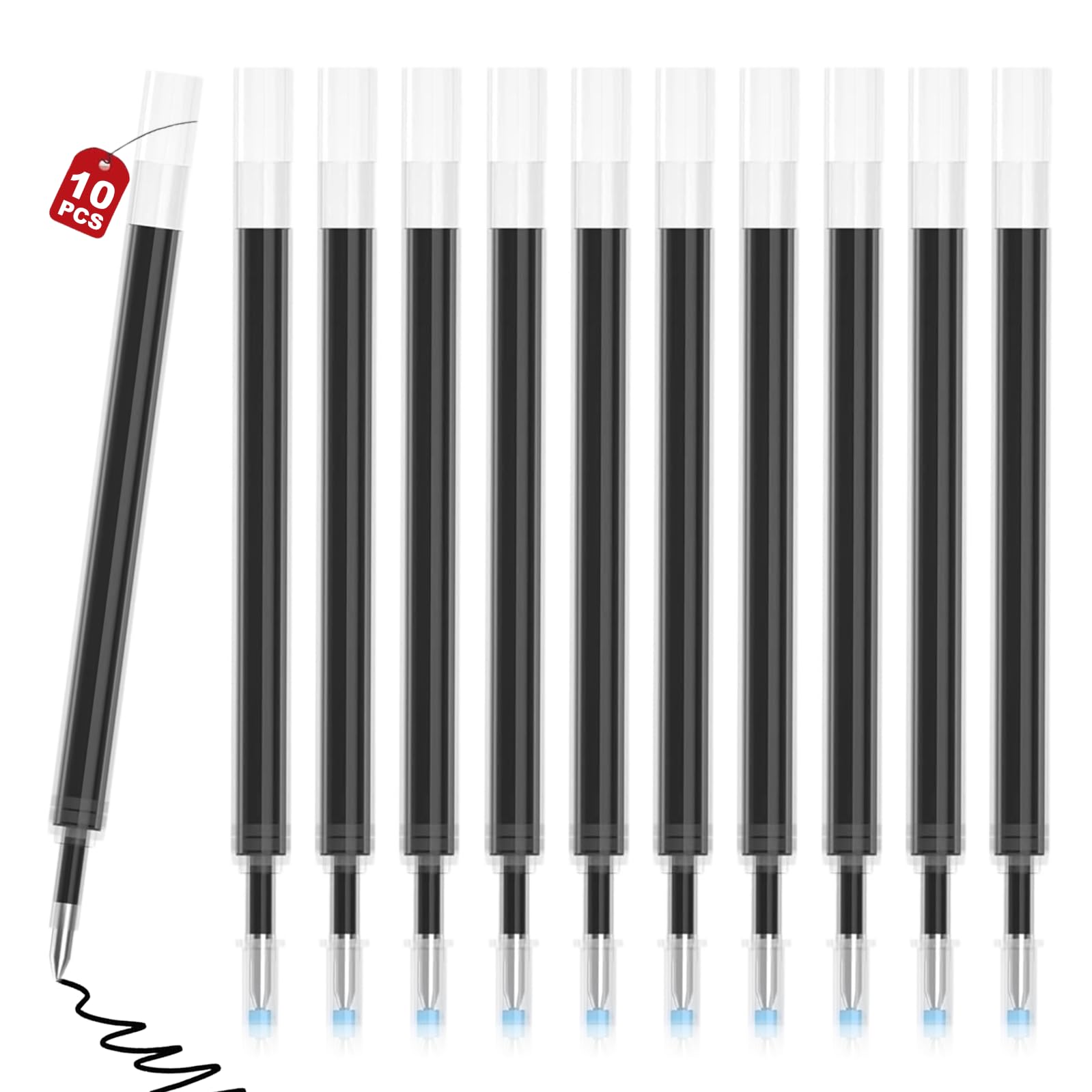 10pcs Replacement Black Pen Refills 0.5mm Black Ink Pen Refills, for ...