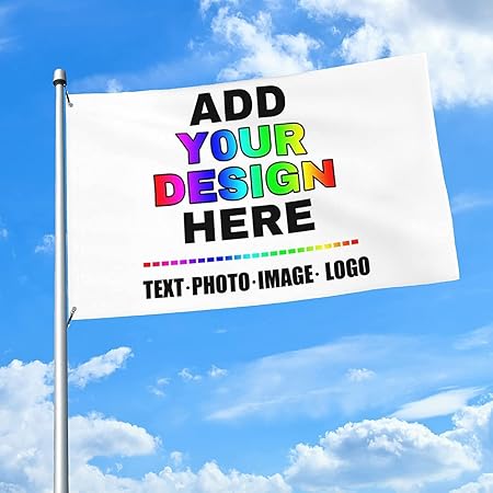 Amazon.com : Custom Flags Design Your Own Text/Logo/Photo One Side ...