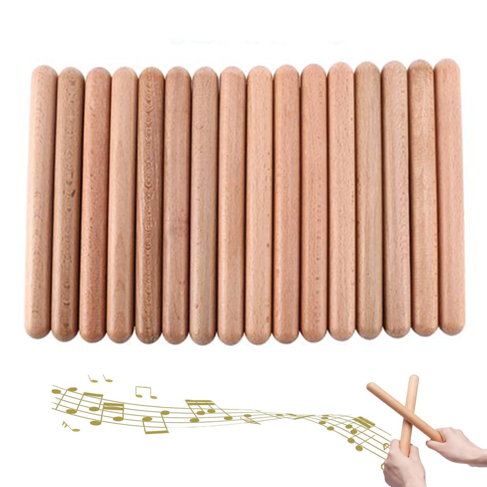 Smallterm 8 Pairs Rhythm Sticks Percussion Instrument Classical Wood ...