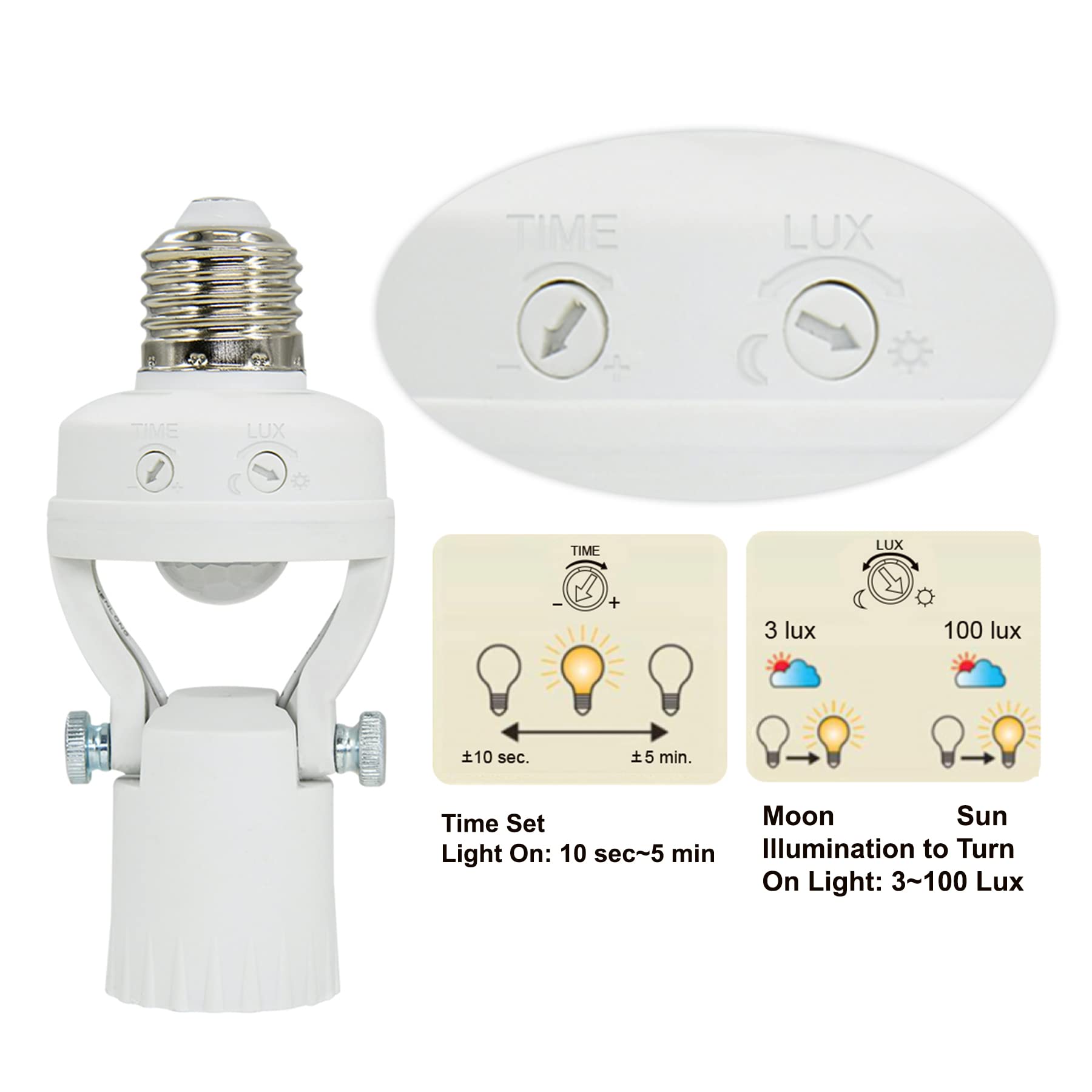 Snapklik.com : Outdoor Waterproof Motion Sensor Extension Light Socket ...