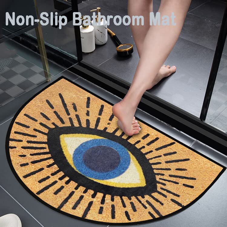 cfpolar Evil Eye Half Round Doormat, Eye Rug, Absorbent Bathroom Rugs ...