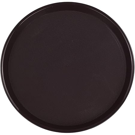 Amazon.com: Obstnny Black Plastic Serving Tray, 13.5" Round Food ...